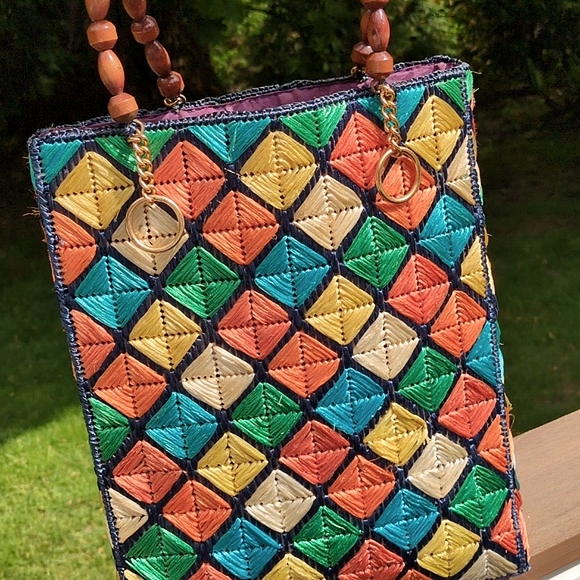 Vintage | Bags | Vintage 6s70s Straw Raffia Tote Bag | Poshmark